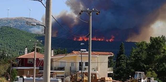 Η φωτιά στα Βίλια έχει κάψει σπίτια στον οικισμό Προφήτης Ηλίας και ...